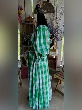 Aura | Dresses | Green Gingham Puffsleeve Maxi Dress By Aura | Poshmark